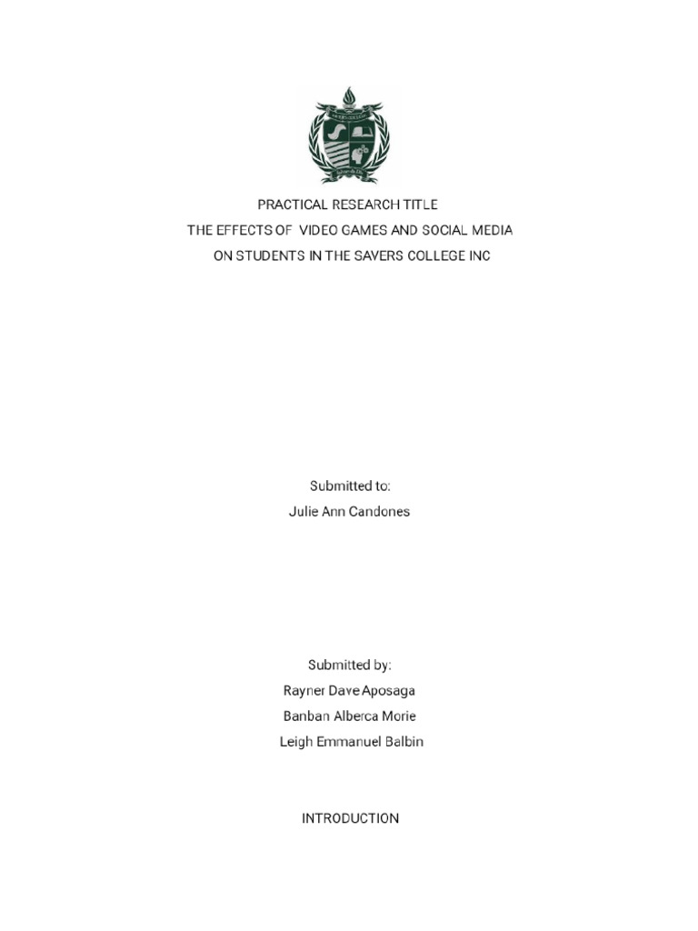 Practical Research Title | PDF