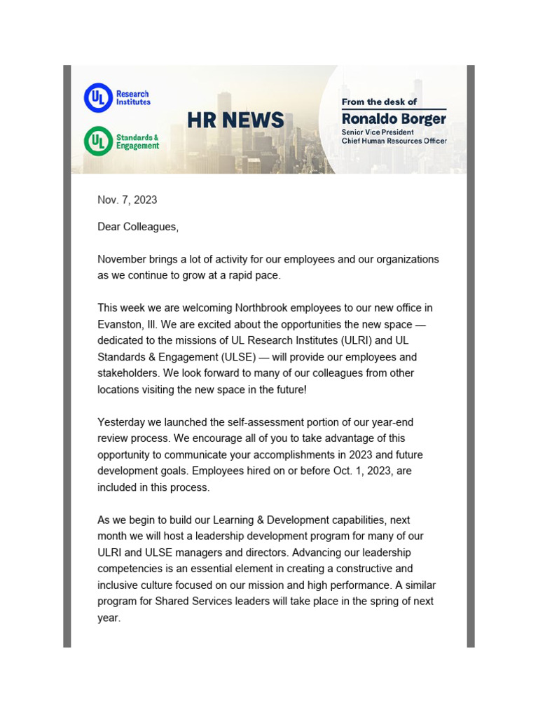 November HR Newsletter Update | PDF | Business