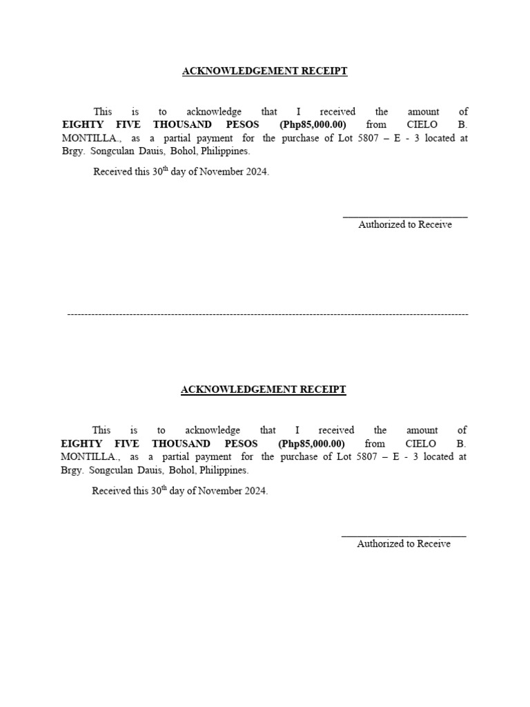 ACKNOWLEDGEMENT RECEIPT Dec 11 | PDF