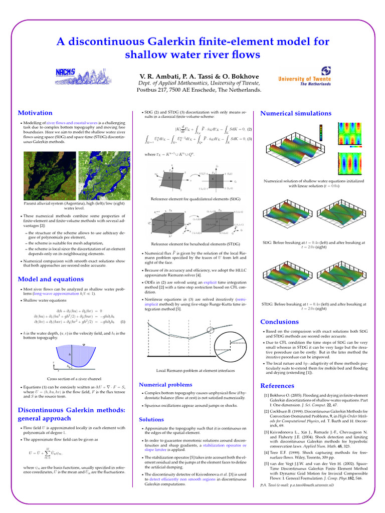 A Discontinuous Galerkin Finite-Element Model For Shallow Water Rivers ...