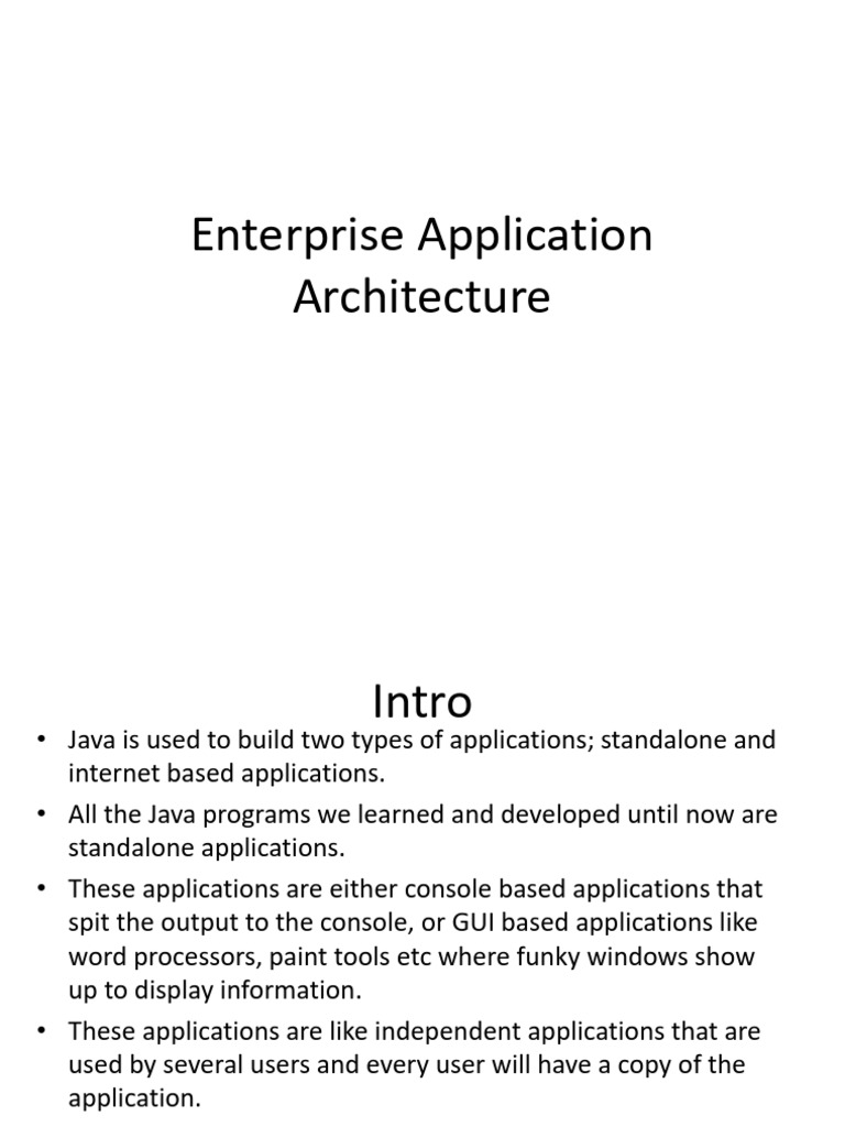 Unit 7 Enterprise Application Architecture | PDF | Model–View–Controller | Java (Programming ...