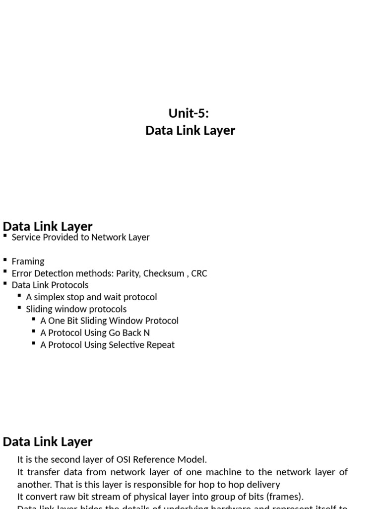 Unit 5 Pdf Transmission Control Protocol Error Detection And Correction