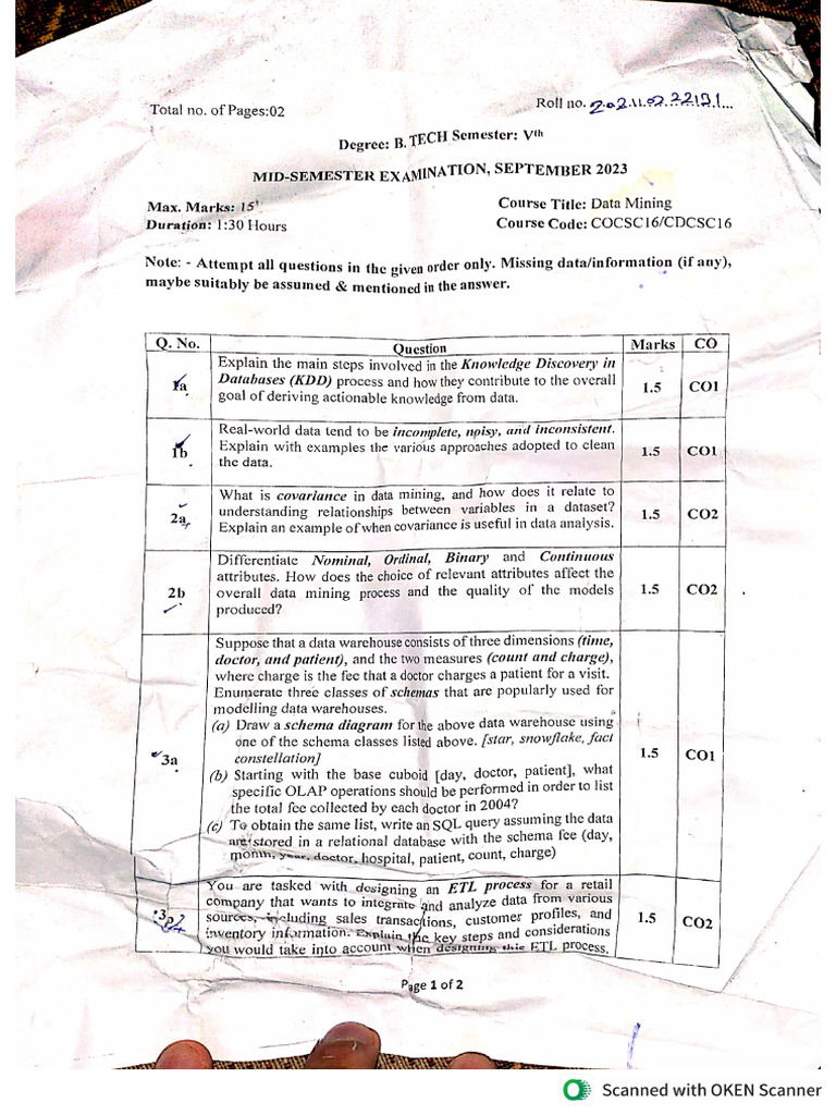 Csds 5th Sem Midsem 2023 Pdf