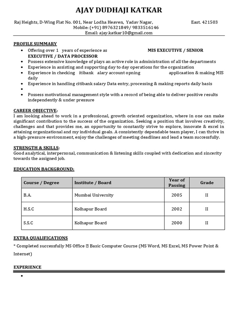 Ajay - Katkar - Resume - BL New | PDF | Business