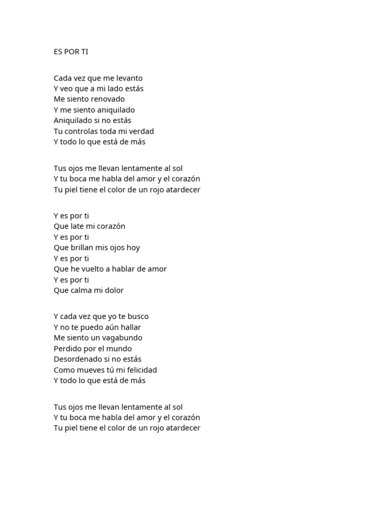 "Es Por Ti: Poema de Amor y Renovación" | PDF