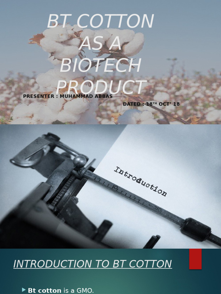 BT Cotton | PDF | Biology | Biotechnology