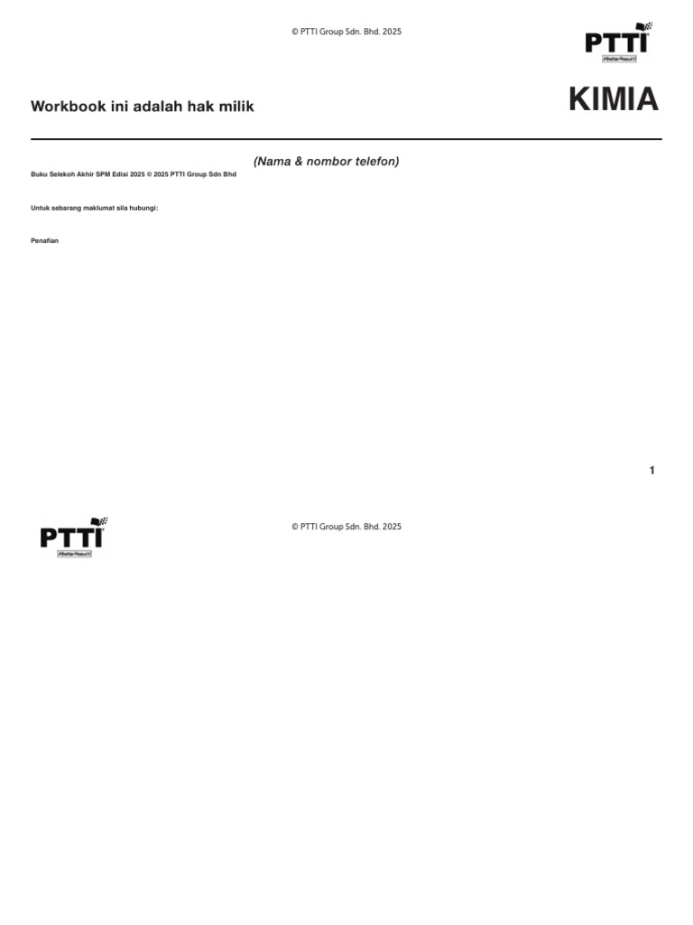 Chemistry - Buku Selekoh Akhir SPM 2024 | PDF