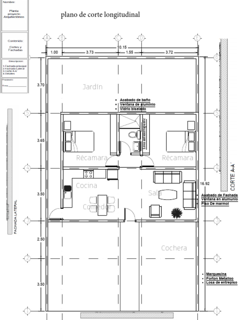 Plano de Corte Longitudinal | PDF