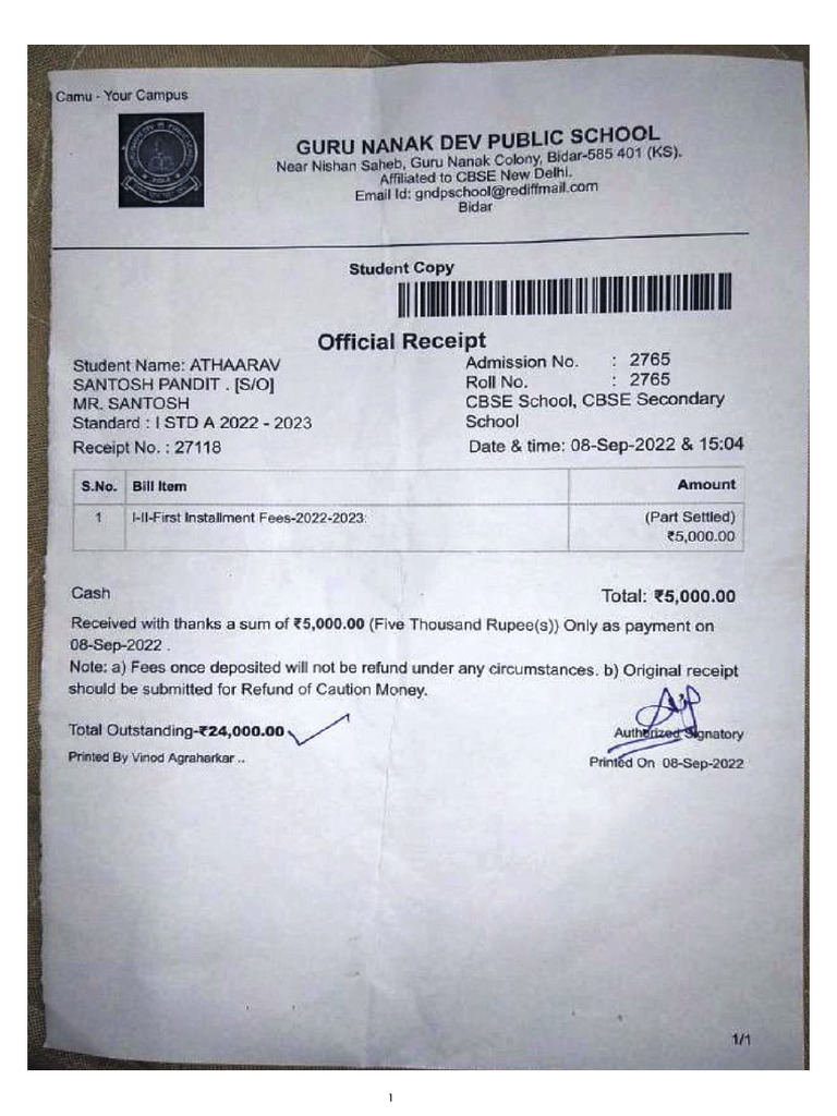 Year 2022-23 Tution Fee | PDF