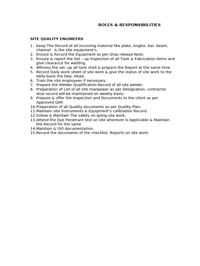 Rules of Responsibilities | PDF