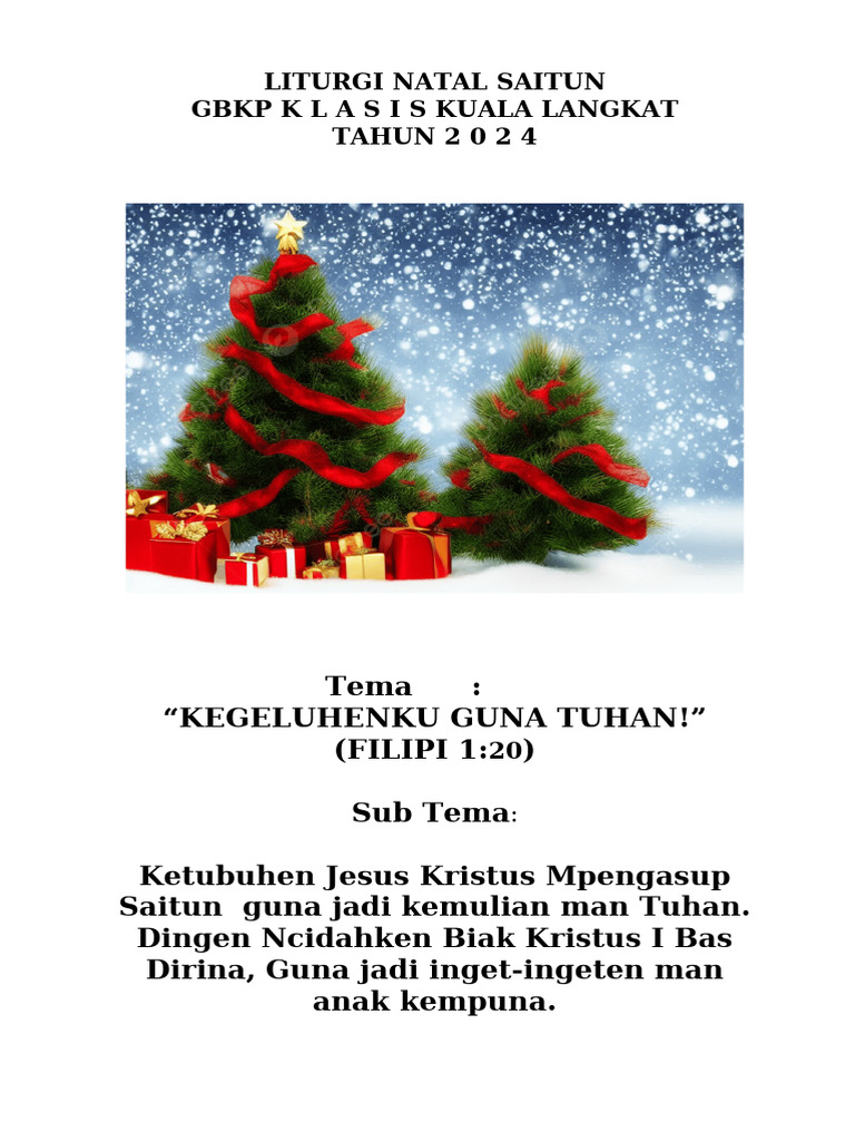 Liturgi Natal Saitun 2024: Keguluhan untuk Tuhan | PDF