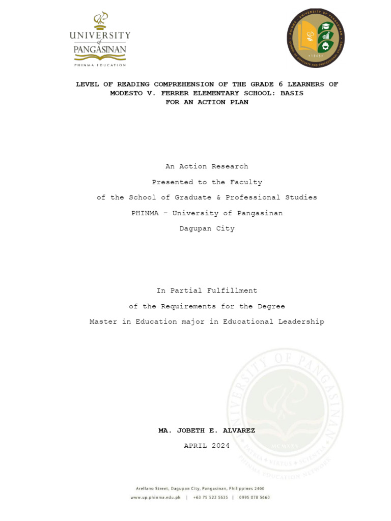 Grade 6 Reading Comprehension Study | PDF | Reading Comprehension | Learning