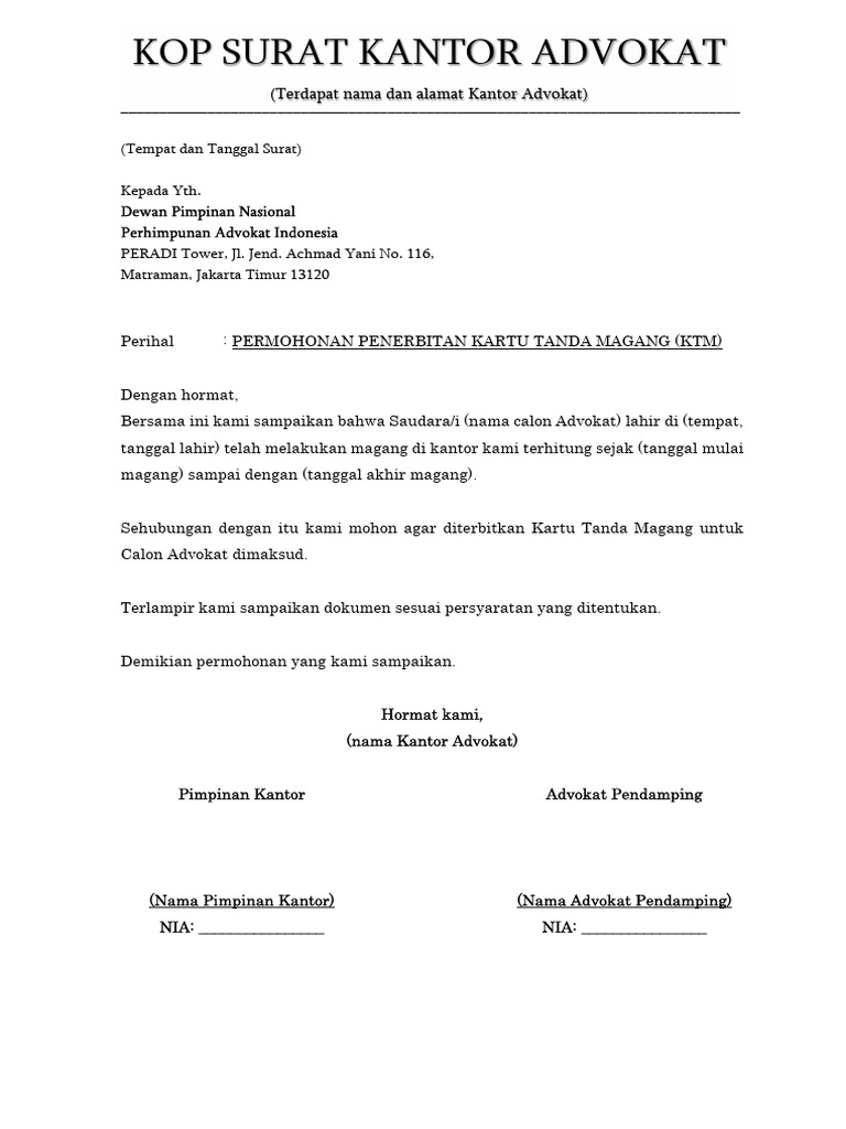 Contoh Surat Permohonan Penerbitan KTM - 2024 | PDF