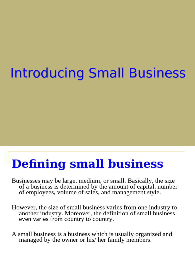 Cbs- Ed- Chp 5.2 Introducing Small Business | PDF | Risk | Employment