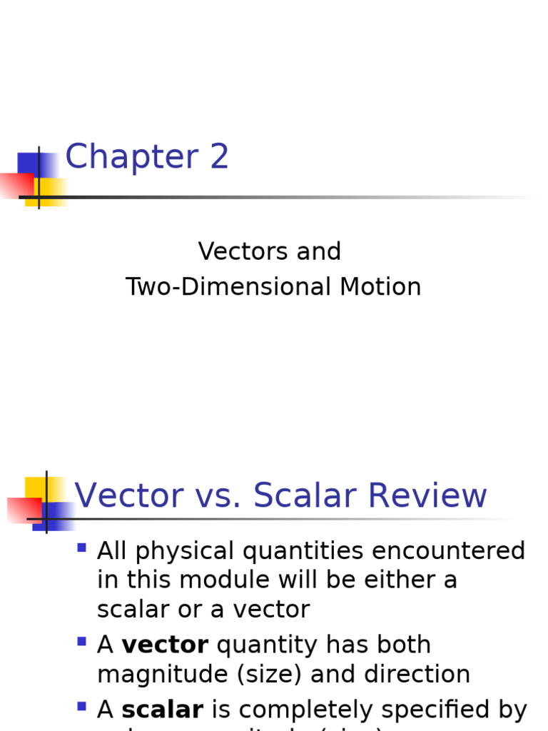 CHAPTER 2 Vectors And Motion in two dimension | PDF | Euclidean Vector | Acceleration