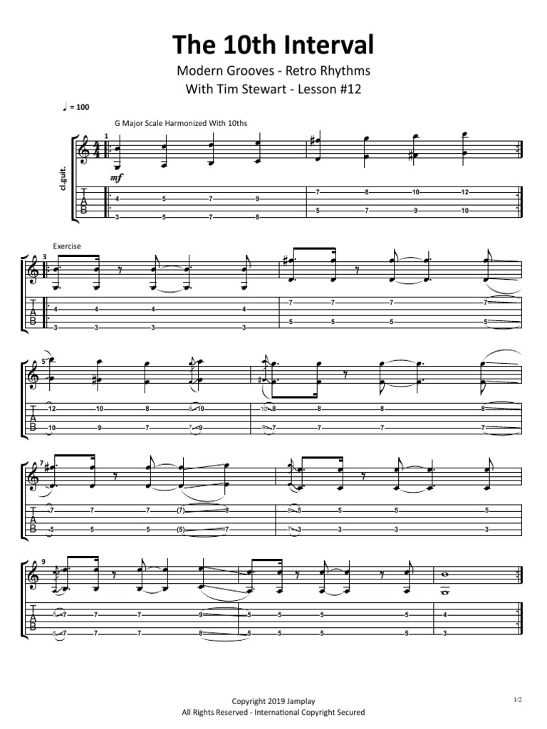 12 - The 10th Interval PDF Tablature | PDF | Music Theory | Elements Of ...