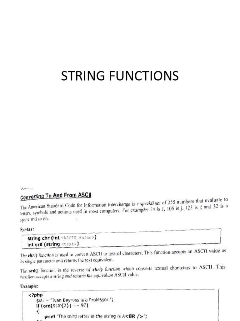 Essential String Functions Guide | PDF