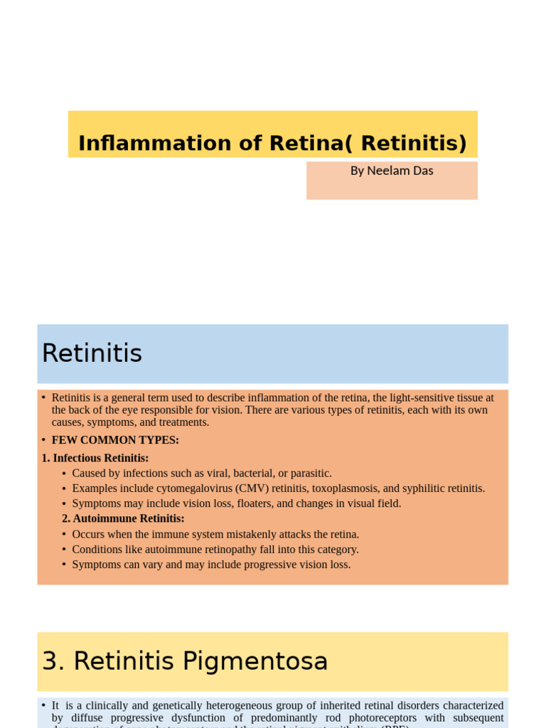 Inflammation of Retina (Retinitis) | PDF | Retina | Clinical Medicine