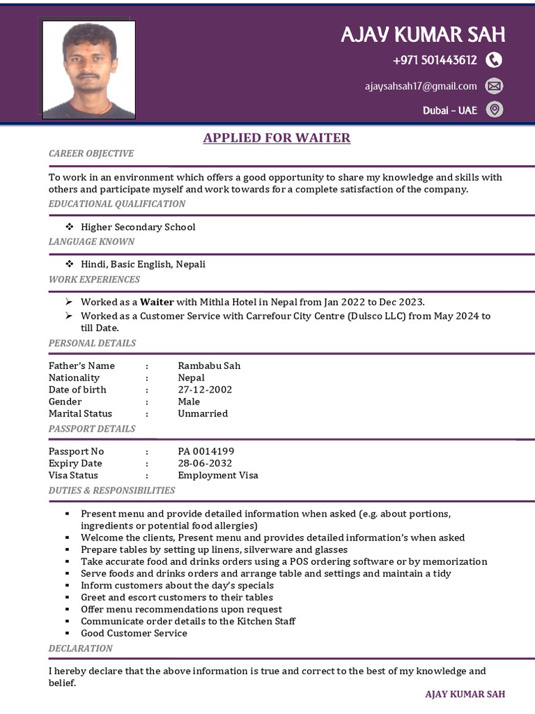 AJAY KUMAR SAH - Manager | PDF