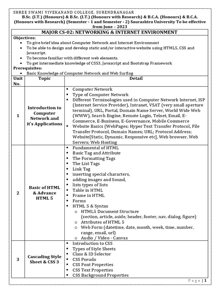 Cs-02 Networking & Internet Environment All | PDF | World Wide Web ...