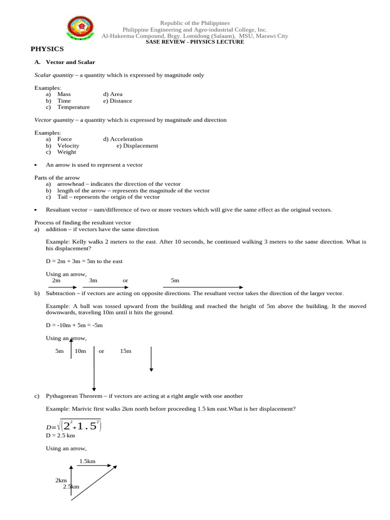 PHYSICS - 1ST LECTURE | PDF | Force | Momentum
