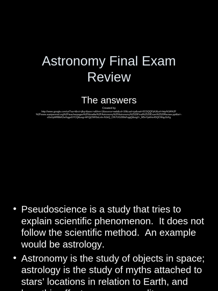 Astronomy Final Exam Review | PDF | Stars | Sun