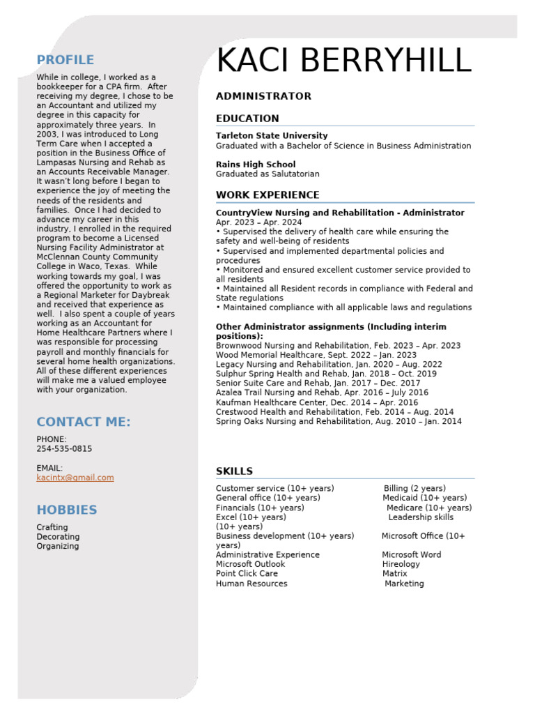 KB_Resume_-_General | PDF | Public Services | Social Programs