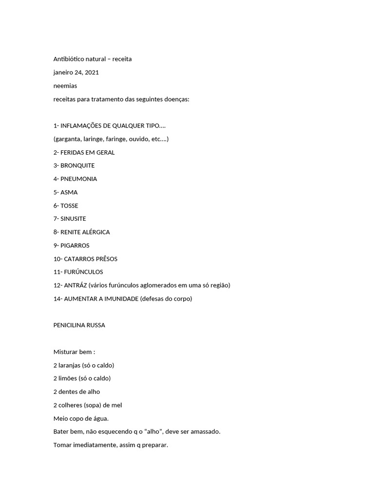 Antibiótico Natural | PDF