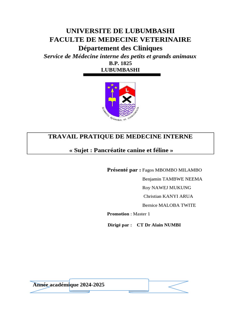 Pancréatite chez chiens et chats | PDF | Médecine | Maladies et troubles
