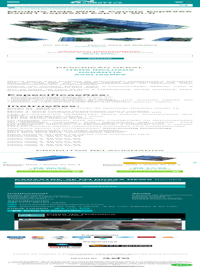 Modulo Relê Wifi 4 Canais Esp8266 Esp01 Esp8266 E | PDF | Wi-Fi | Bens ...