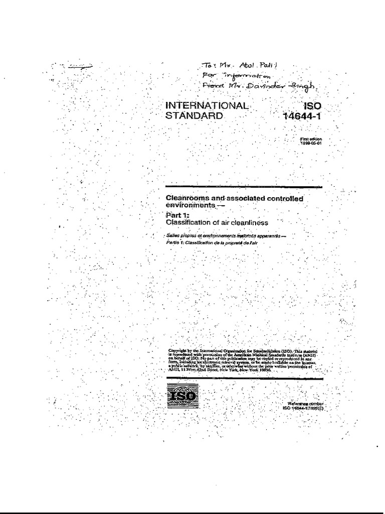 Iso 14644-1 | PDF