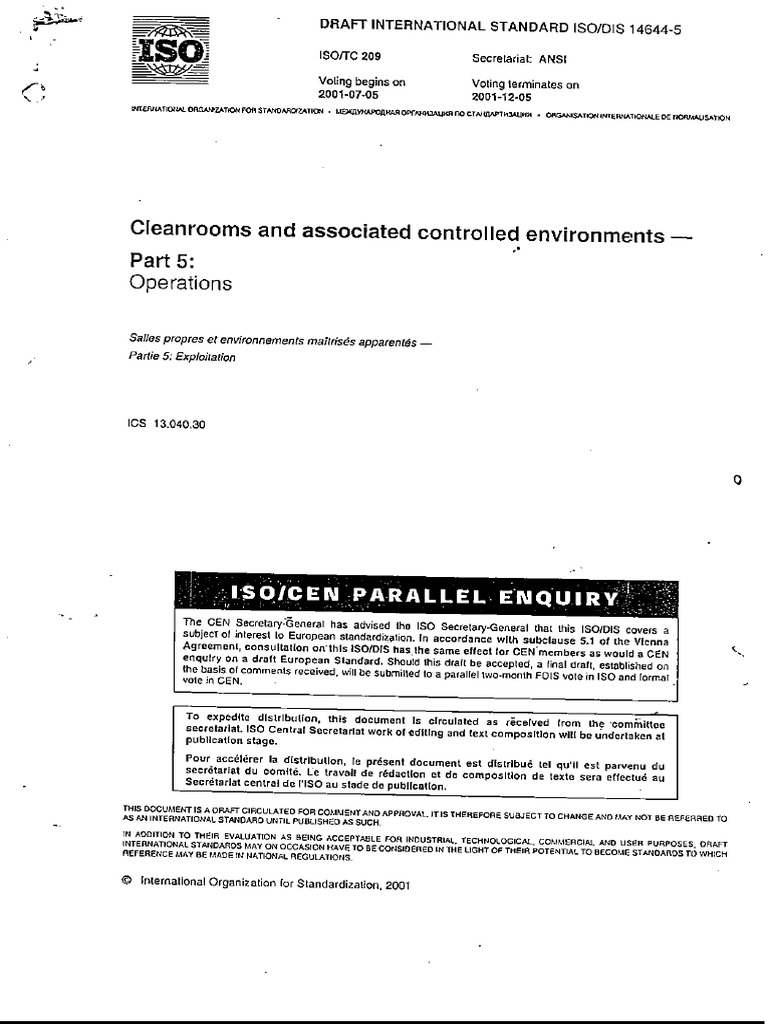 Iso 14644-5 | PDF