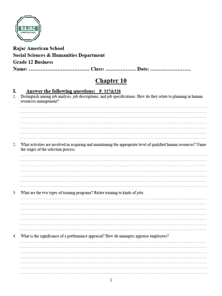 Business Chapter 10 Questions | PDF | Workplace | Business Ethics