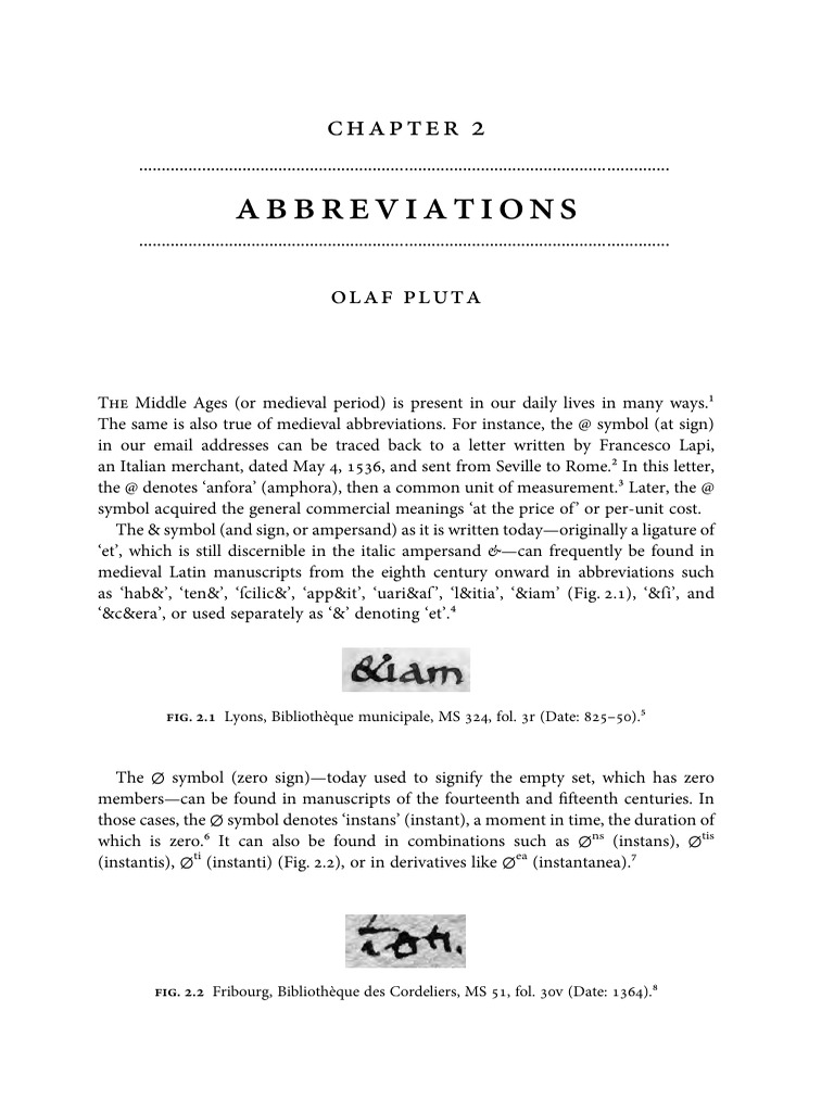 Latin Palaeography (Part I (I.1) Chapter 2 - Abbreviations) Oxford Pp. 32-47 | PDF | Manuscript ...