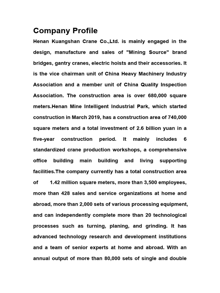 Crane brief introduction-Henan Kuangshan Crane Co.,Ltd (1) | PDF ...