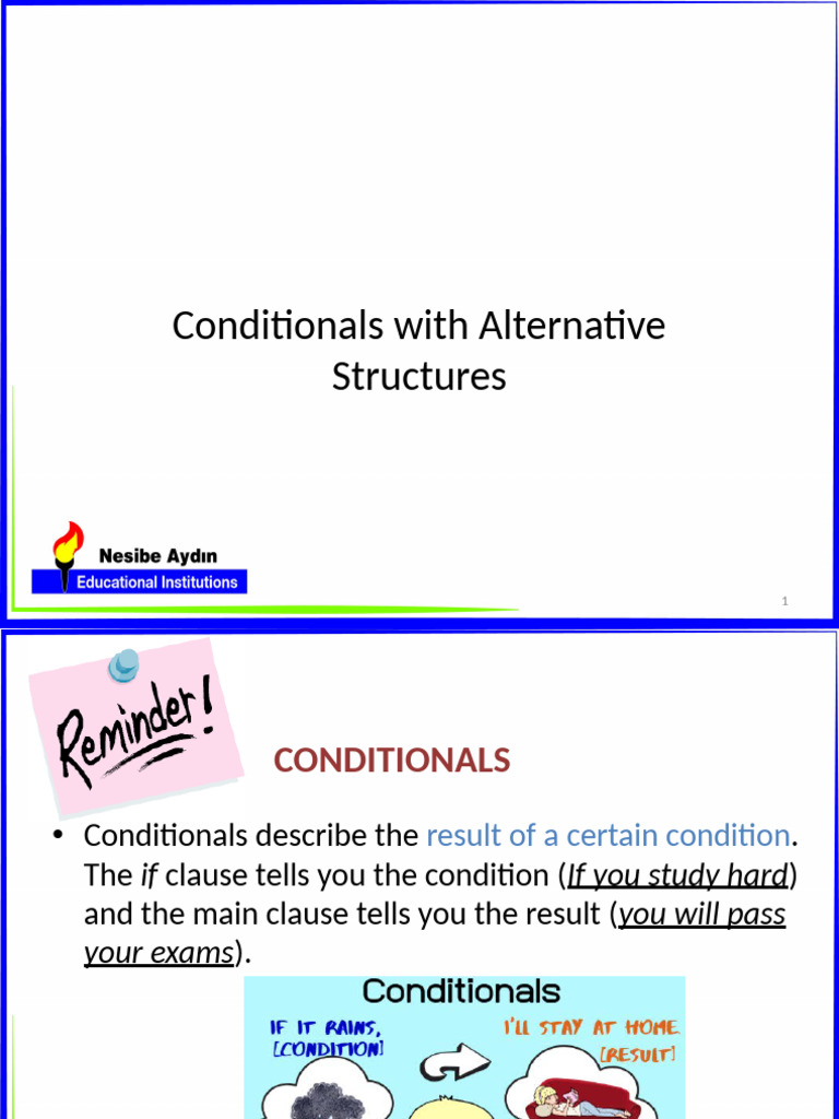 Conditionals With Alternative Structures | PDF | Grammar | Linguistics