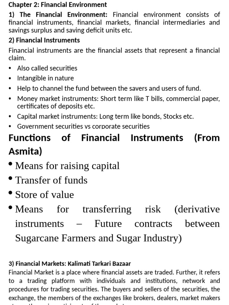 2 Financial Environment | PDF | Securities (Finance) | Financial Markets