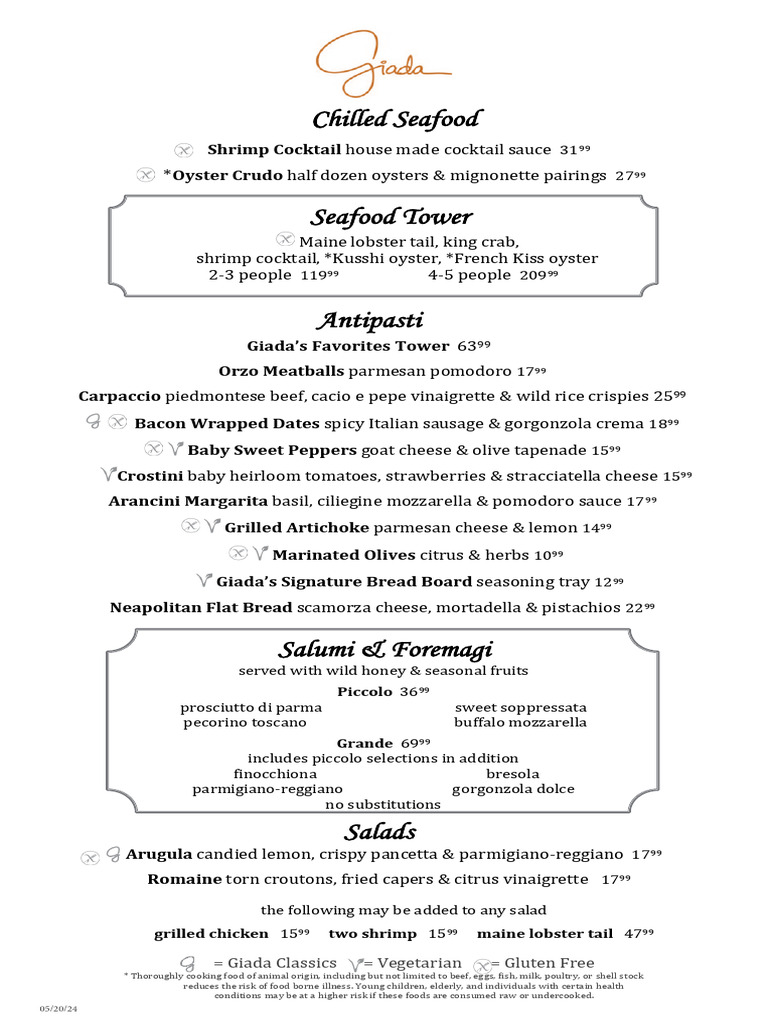 Giada Dinner | PDF | Italian Cuisine | Foods