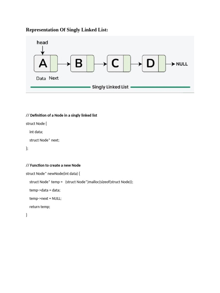 Singly Linked List | PDF | Pointer (Computer Programming) | Software ... Singly Linked List | PDF | Pointer (Computer Programming) | Software ...