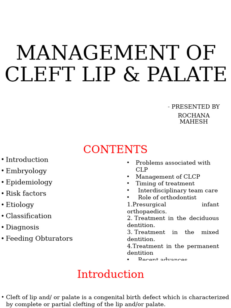 6. Management of Cleft Lip & Palate | PDF | Orthodontics | Human Nose
