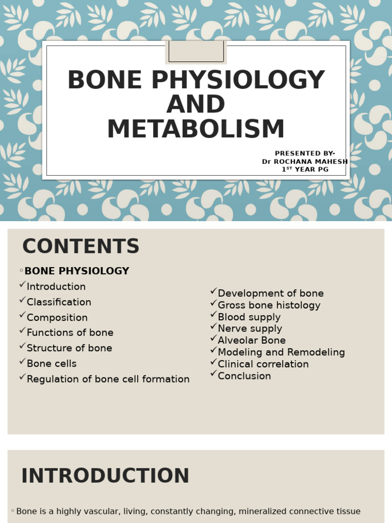 Bone Physiology and Metabolism Overview | PDF | Bone | Osteoblast