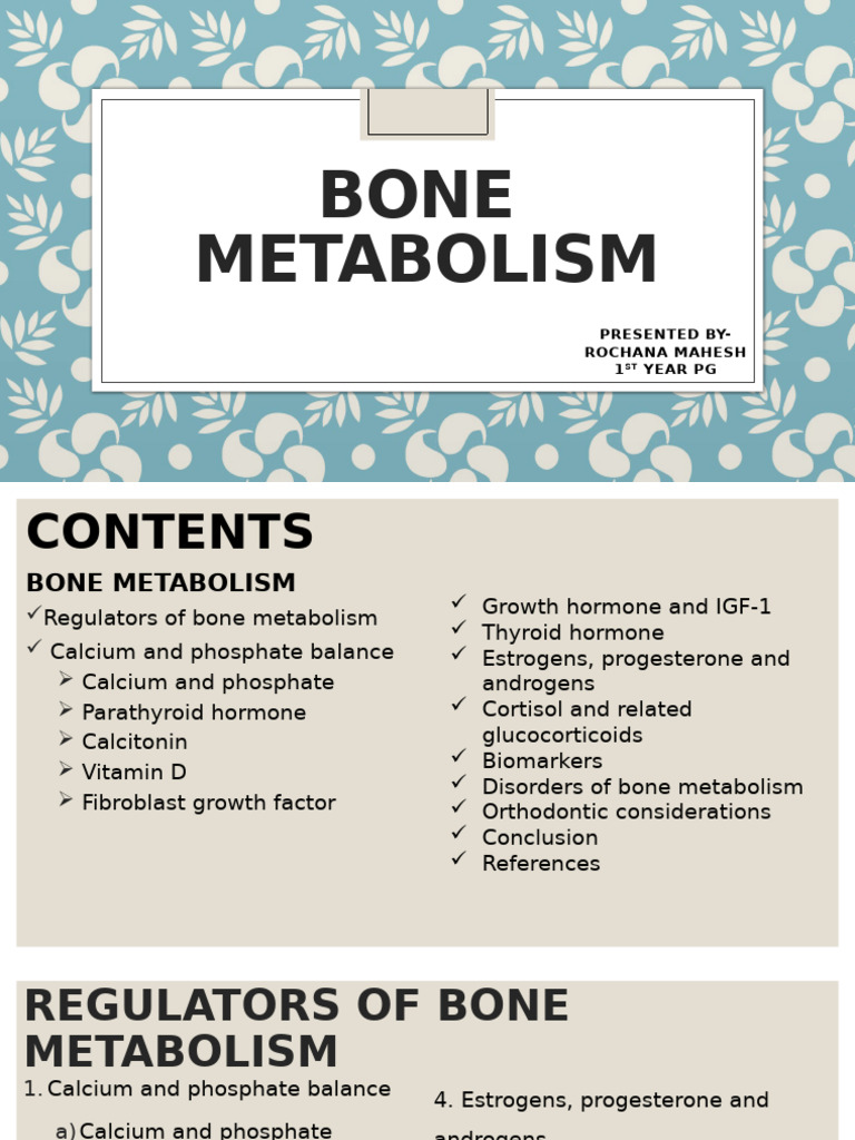3. Bone Metabolism | PDF | Bone | Vitamin D