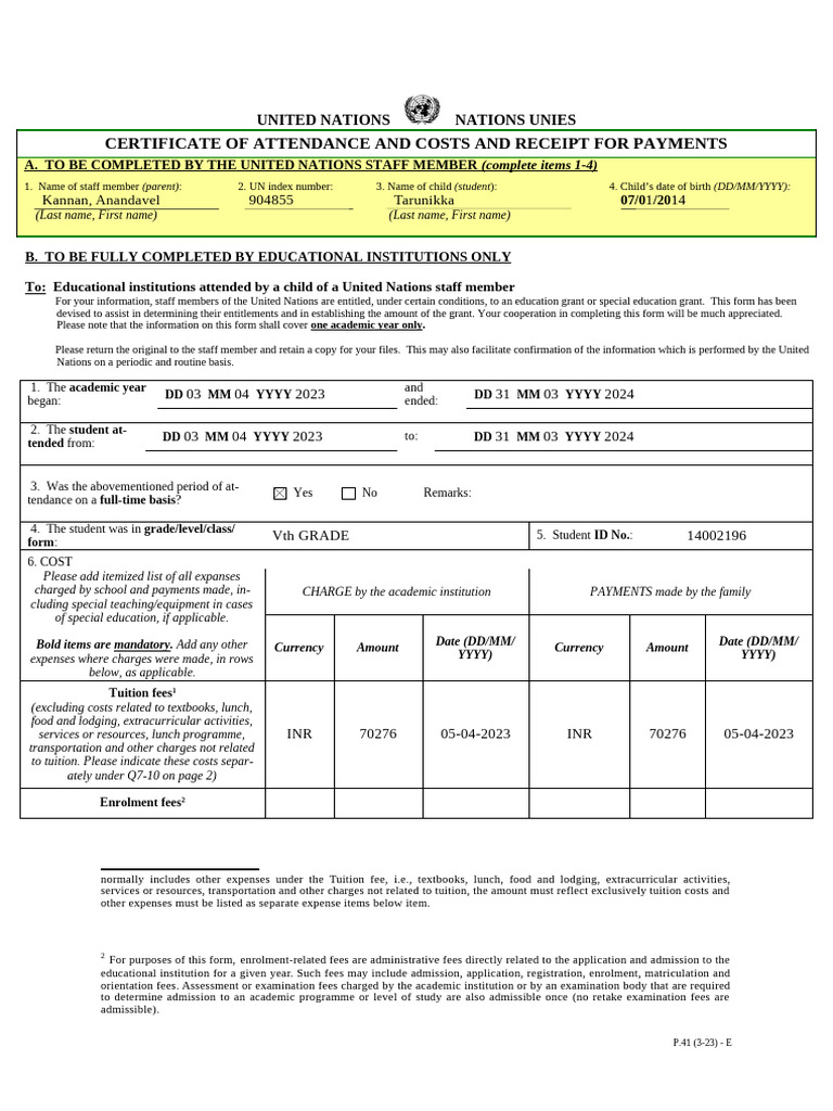 Vth | PDF | Fee | Tuition Payments