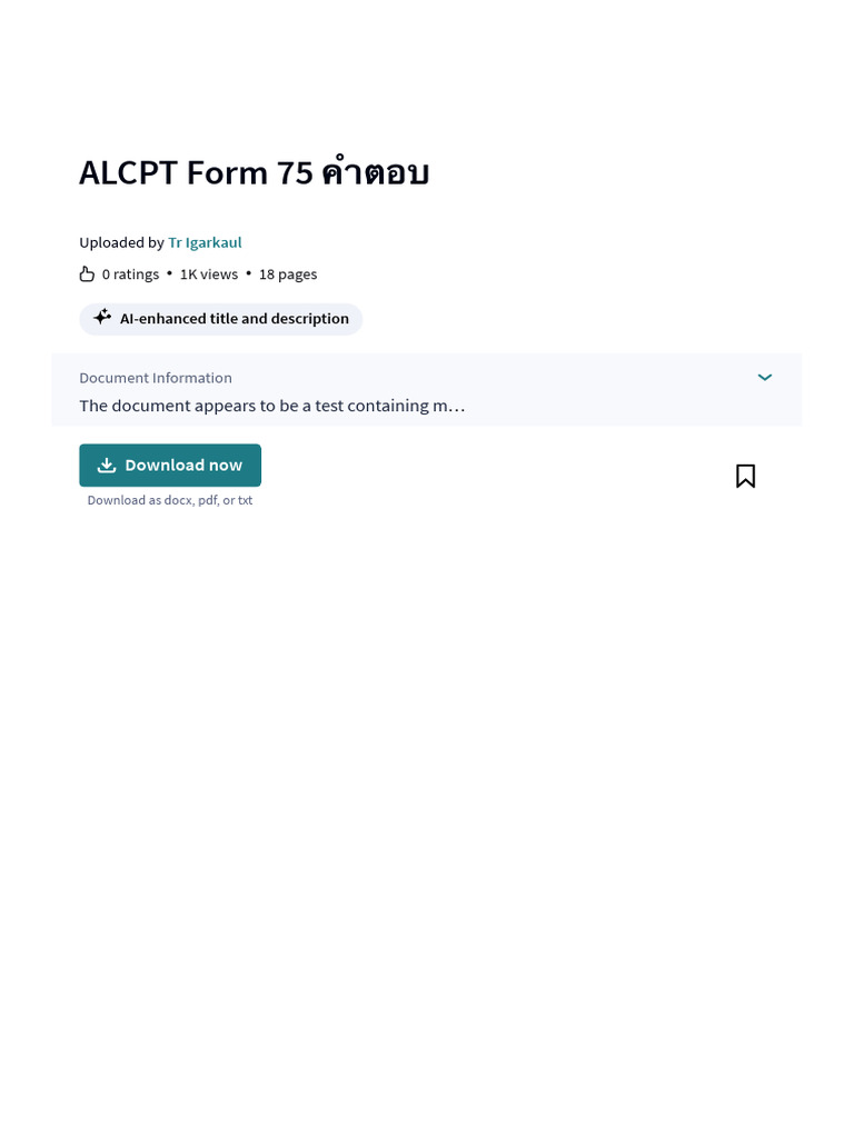 Alcpt Form 75 คำตอบ | PDF | Nature | PDF