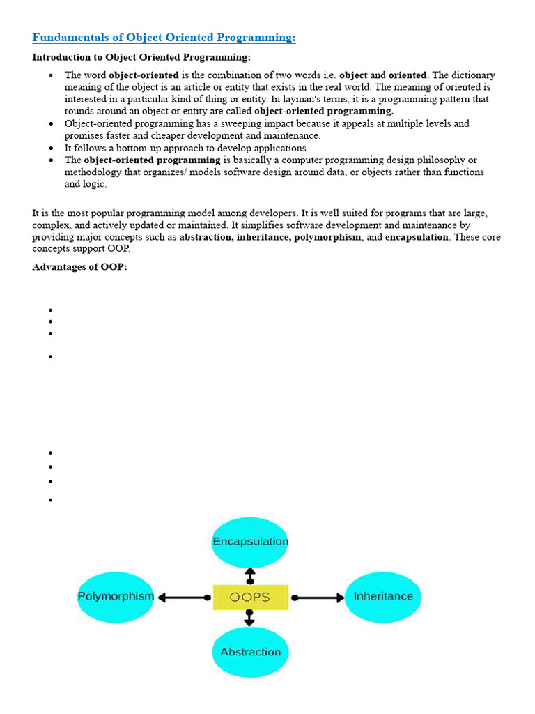 Fundamentals Of Oops Pdf Inheritance Object Oriented Programming