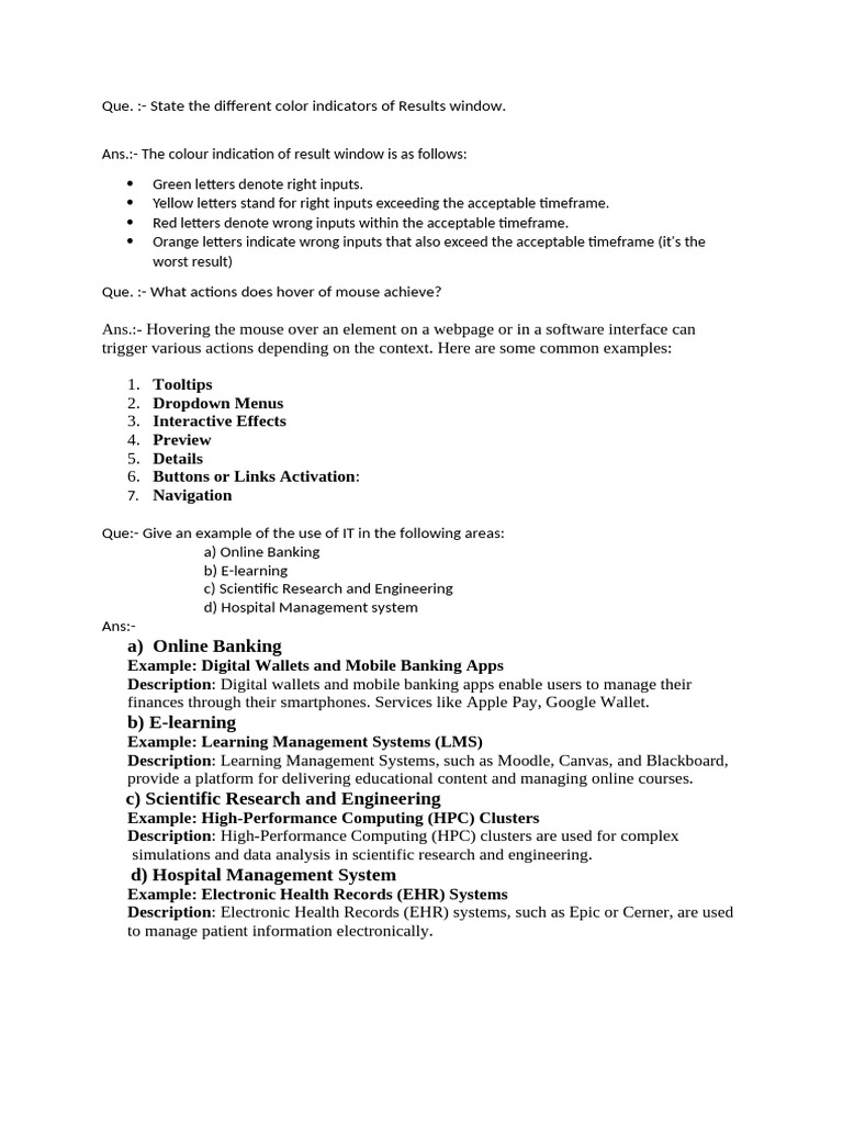 Imp. Ques I.T. | PDF