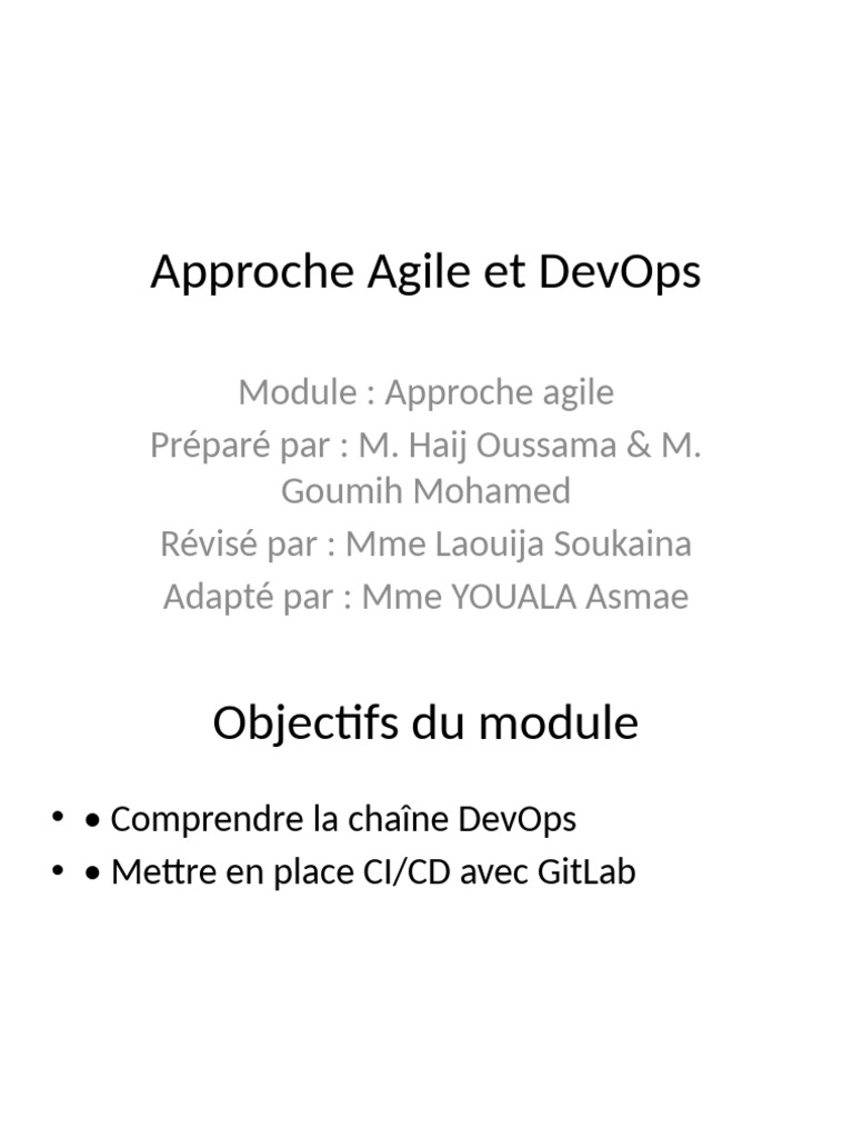 Approche Agile DevOps | PDF