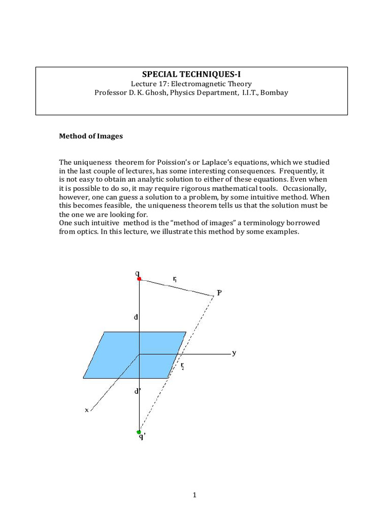 Method of Images in Electromagnetism | PDF | Physics | Applied And ...