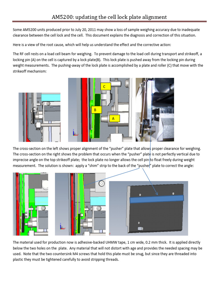 AM5200 updating cell lock plate alignment | PDF | Weight | Analog To ...