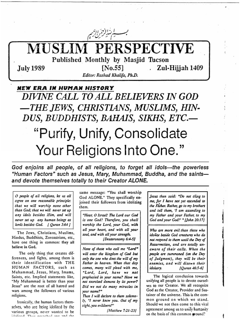 Unifying Religions: Worship God Alone | PDF | Prophets And Messengers ...